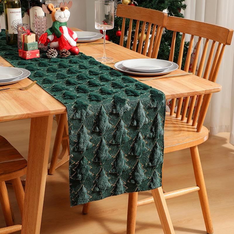 Soft Plush Christmas Tree Table Runner – houmaie